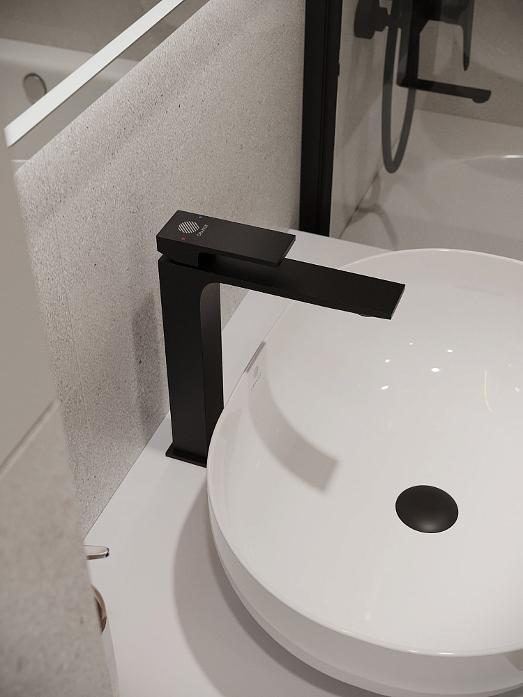 Донный клапан для раковины Orange X1-004b с переливом, матовый черный ...